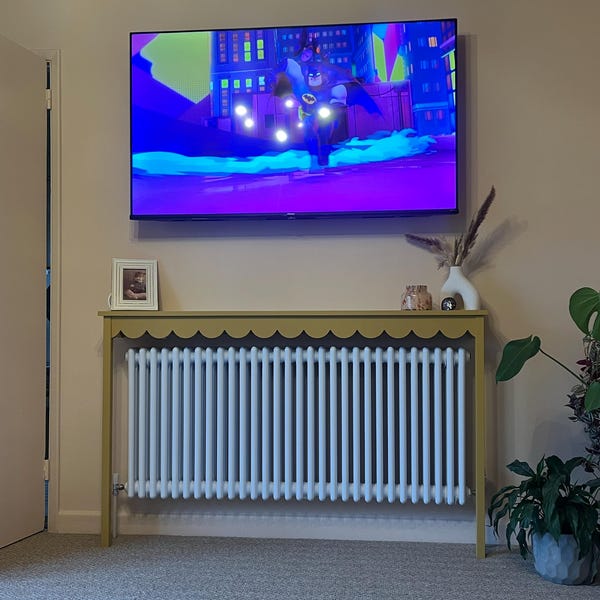 Radiator Console Table Cover Scallop Wavy Edge. Fully Customisable ...