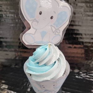 Elephant SVG Set, 4 Boy Elephants With Blue Ears, Polka Dot, Cute ...