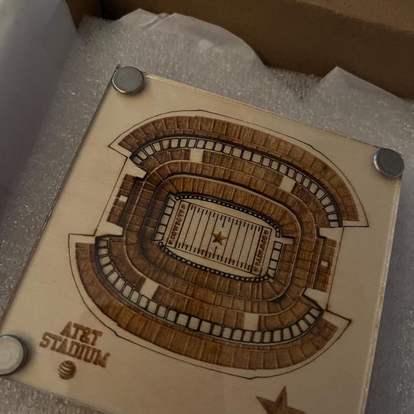 Custom Football Stadium Layered Coaster (set of 2), 3D Wood Coaster ...