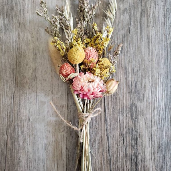 Small Dried Flower Bouquet,natural Mini Dry Flower Bouquet,bridesmaid ...