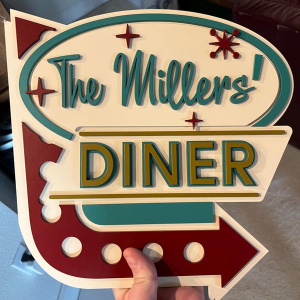 Mid Century Modern Retro Diner Coffee Shop Sign Mid-century Modern ...