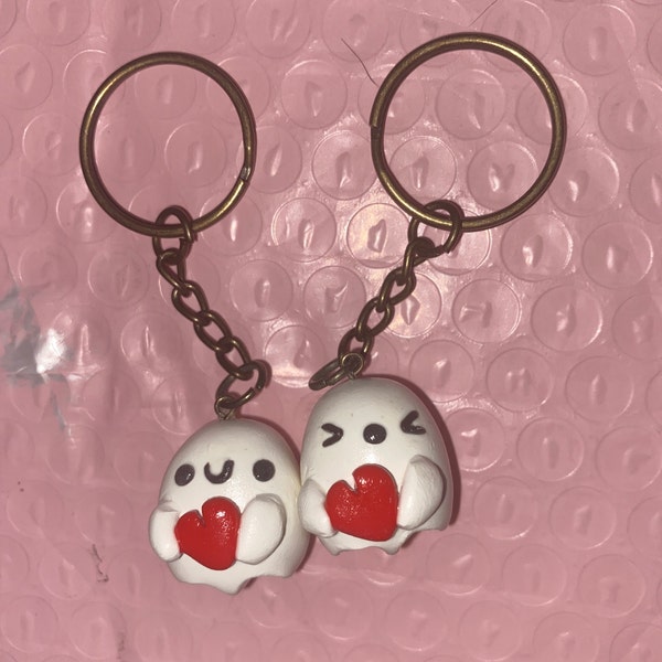 Couple Keychains - My Boo - Matching Ghost Charms - Etsy