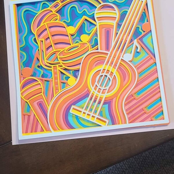 Musical Instruments 3D Mandala Svg, Multilayer Panel for Laser Cutting ...