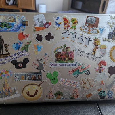 Disney World Castle Mickey Balloons Transparent Laptop Sticker/ Magic ...