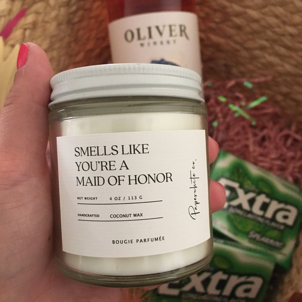Maid of Honor Proposal Candle, Smells Like You're A MOH, Custom Wedding ...