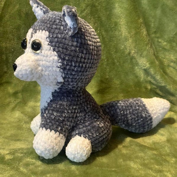 Crochet Dog Pattern Bobo the Husky Puppy Plushie. Amigurumi Dog Pattern ...