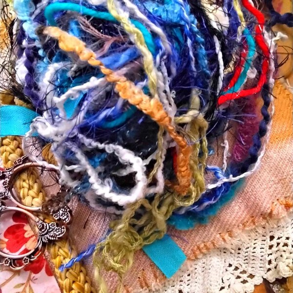 Art Yarn Bundle: 30 Yards Fun Fibers, Mixed Media Collage - Etsy
