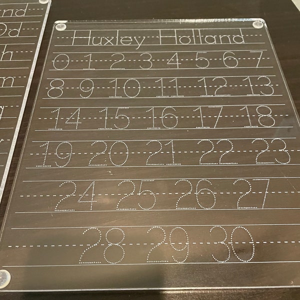Acrylic Numbers Dry Erase Tracing Board Kids Homeschool - Numerical SVG ...