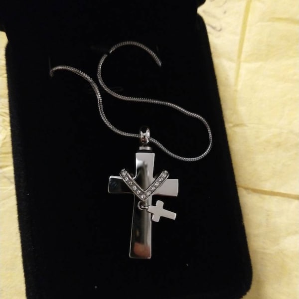 Cremation Cross Urn Necklace Jewelry for Human and Pet Ashes ...