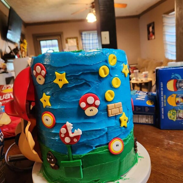 Mario Bros Fondant Cake Topper, Fondant Mario Bros, Mario Bros Party ...