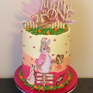 Peter Rabbit Cake Set Wooden Peter Rabbit Cake Topper Flopsy Bunny Cake ...