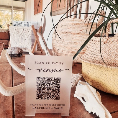 Personalized Venmo Sign, QR Code Sign, Scan to Pay Venmo QR Code Sign ...