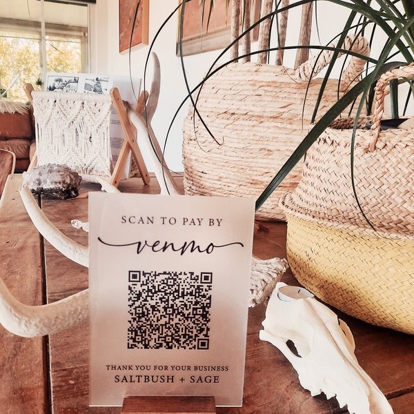 Personalized Venmo Sign, QR Code Sign, Scan to Pay Venmo QR Code Sign ...
