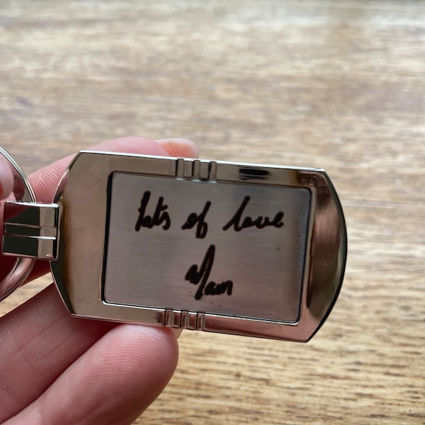 Personalised Key Ring With Handwriting Engraved, Actual Handwriting ...