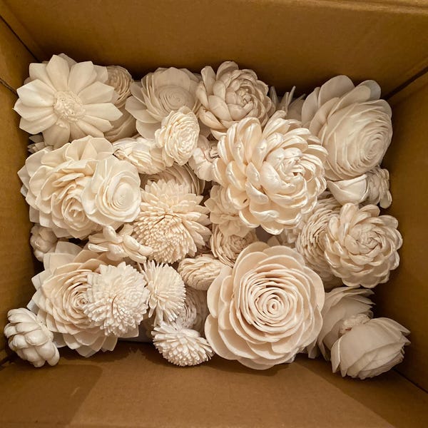 Sola Wood Flower 4cm to 8cm Diameter Assortment, Sets of 50pcs, 100pcs ...