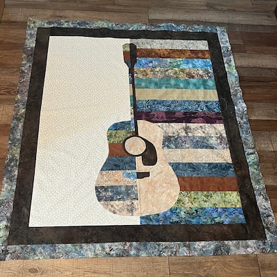 Quilt Pattern Guitar Applique Quilt, rock On 57 X 50 - Etsy