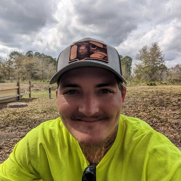 Snook Fishing Trucker Hat Genuine Leather Patch Hat, Fishing Accessory ...