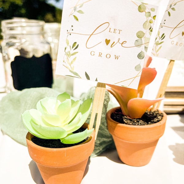 Let Love Grow Tag Template, Greenery Wedding Favor Tag, Bridal Shower ...