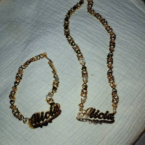 18K Gold Filled Name Necklace, Thick Box Chain, Custom Name Necklace ...