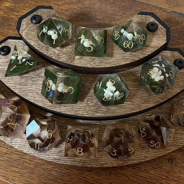 Handcrafted Wooden Dice Display Stand | Minimalist Tabletop Holder for ...