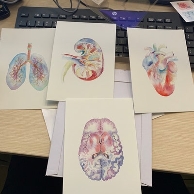 Anatomical Heart Poster in Blue, Science Art, Cardiovascular Print ...