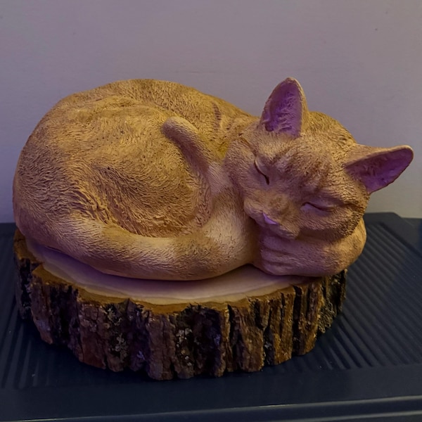 Cat Urn With Personalization *cremation Pet Urn *tabby Cat Funeral ...