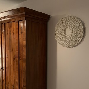 Abstract Wall Sculpture on Canvas, White Clay Wall Sculpture, 3D Wall ...