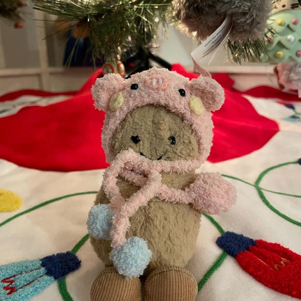 Adorable Crocheted Plush Burger Costume Peanut Toy Hat and Bag Set for ...