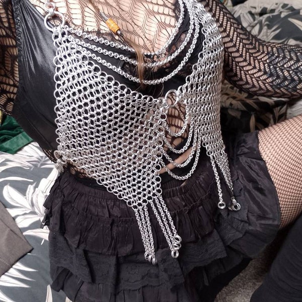 Chainmail Shoulder Collar Jewelry With Small Chain Layers Aluminum Jump ...