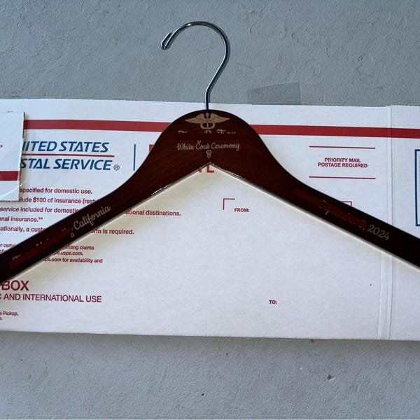 1st White Coat Hanger, Personalized Nurse Practitioner Hanger, Nurse ...