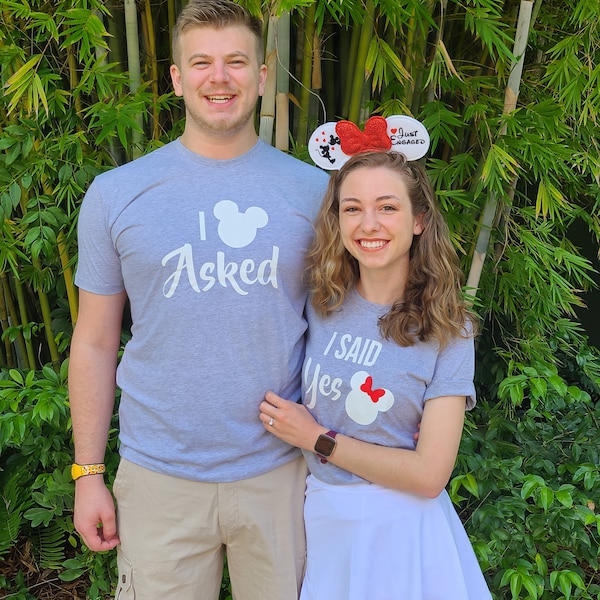 Disney Engagement I Asked I Said Yes Engagement Shirts | I Said Yes ...