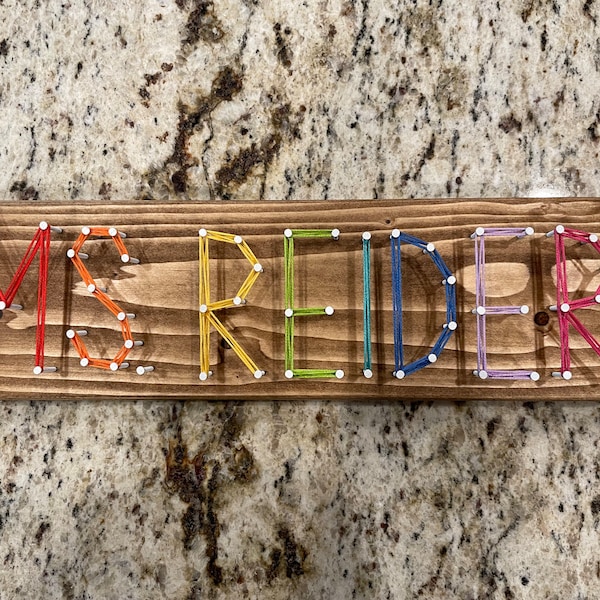 Custom Teacher Name Rainbow String Art, Unique Teacher Gift, Custom ...