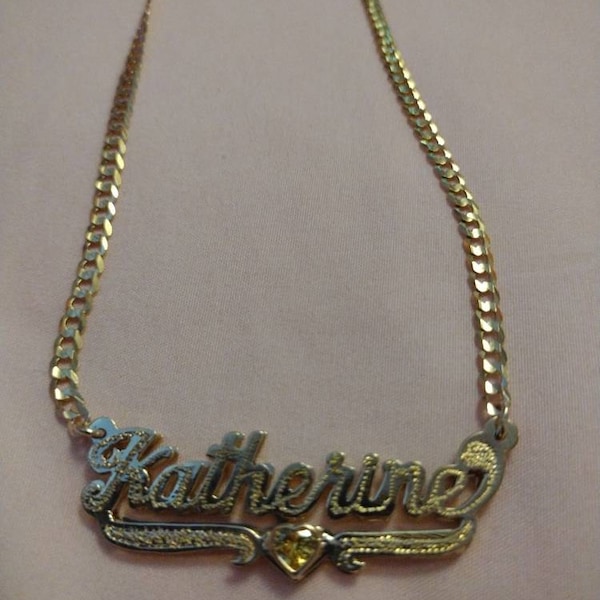14K, 10K Solid Gold Personalized Custom Name Pendant With Diamond Cut ...