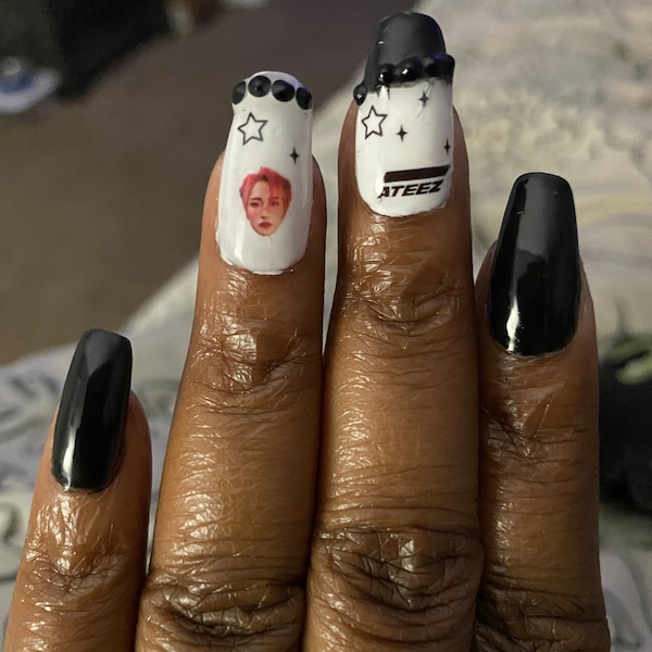 Ateez Bias Mini Sheet| Ateez Waterslide Nail Decals| Ateez Nail Art ...