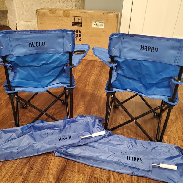 Custom Camping Chair Iron on Labels - Camping Labels // Fabric Chair ...