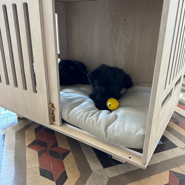 Modern Dog Crate With Sliding Door With a Latch. Dog Kennel, Dog House ...