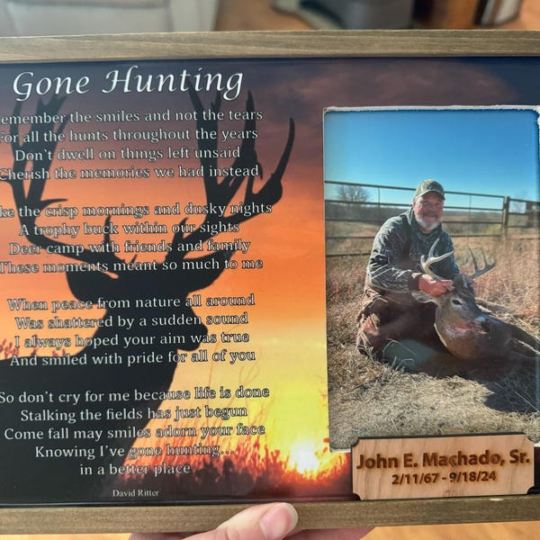 Gone Hunting Memorial Poem: Hunter Tribute Art (digital Download) - Etsy