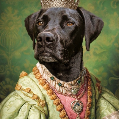 Custom Renaissance Pet Portrait Royal Dog Painting Pet - Etsy
