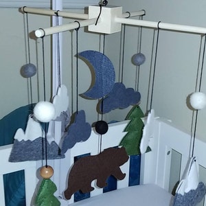 Woodland Crib Mobile Nursery Wooden Crib Mobile Animal - Etsy