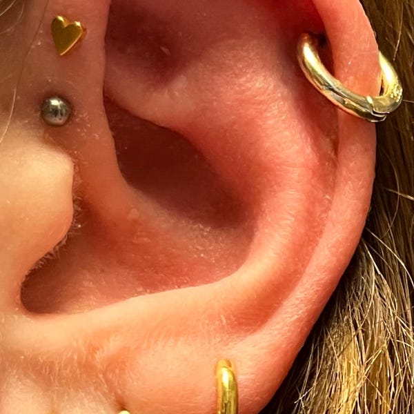 20G/18G/16G Heart Push Pin Labret • Threadless Flat Back Earring ...