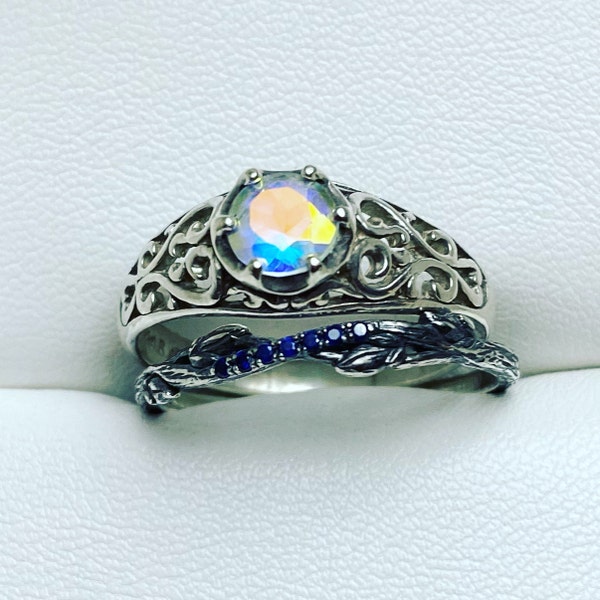 Sterling Silver Sapphire Twig Ring - Blue Sapphire Tree Branch Band - Etsy
