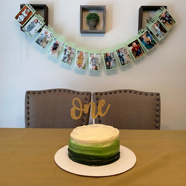 1st Birthday 12 Month Banner/ Newborn to 12 Months / Birthday Banner ...