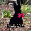 Rustic Metal Standing Rabbit Yard Art With Stake Steel Bunnies Metal ...