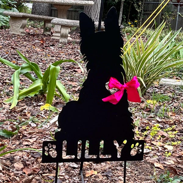 Rustic Metal Standing Rabbit Yard Art With Stake- Steel Bunnies- Metal ...