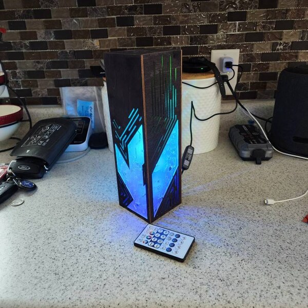 Circuit Board Lamp | Cyber Style Decoration Lamp RGB LED | Handmade ...
