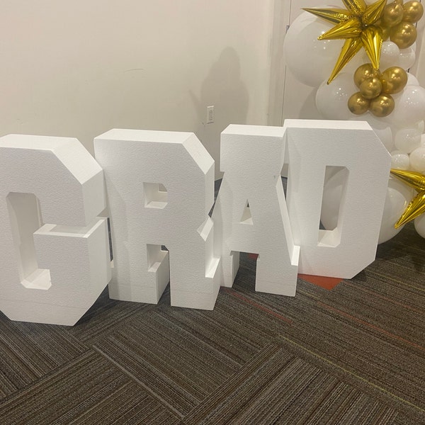 Large Grad Table Base Foam Letters | 30” Tall and 8” Deep Letters ...
