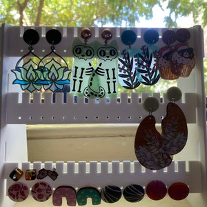 Double Sided Earring Holder Large Matt Black Acrylic - Etsy