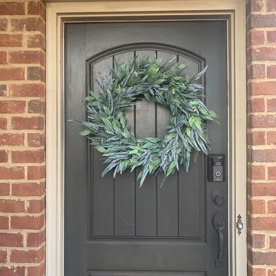 Tan Maple Leaf Pampas Grass Wreath for Front Door Neutral - Etsy