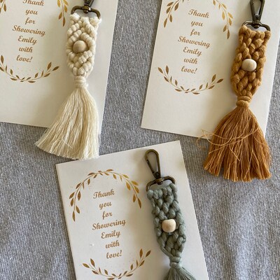 Bulk Macrame Keychain,bridal Shower,bridesmaid Gifts, Wooden Bead ...