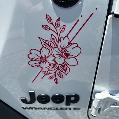 Flower Vinyl Decal Sticker for Cars, Car Decal for Women, Car Accessory ...